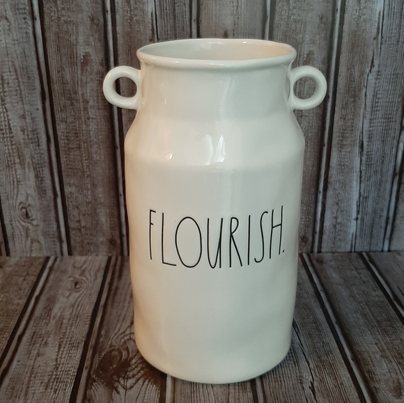 Rae Dunn | Accents | Rae Dunn Flourish Milk Container Flower Vase ...
